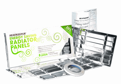 Mini Heatkeeper Radiator Reflector Panels - 8 Pack